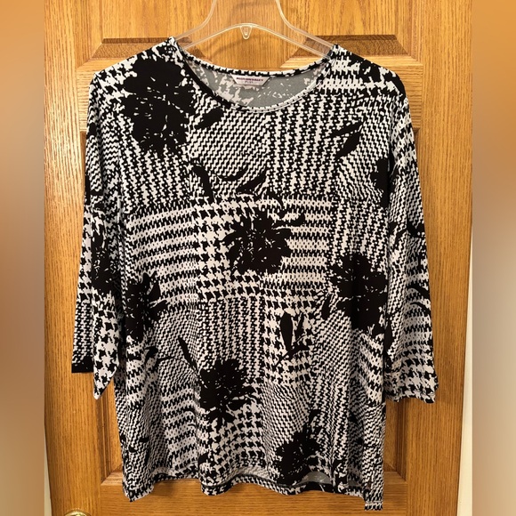 Allison Daley | Tops | Allison Daley Plus Dressy Black White Designed ...